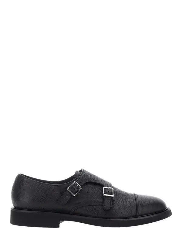 DOUCAL'S Double-buckle Loafers - Black