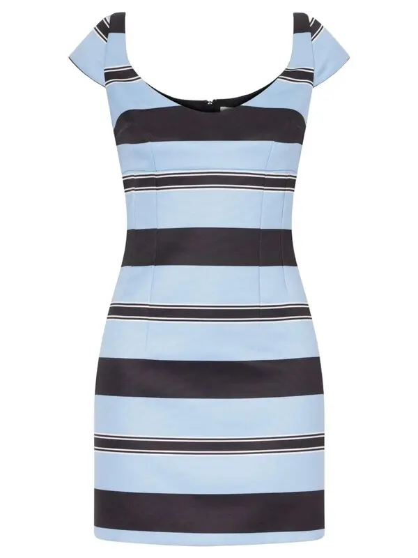 EMILIA WICKSTEAD Eloise Striped Taffeta-faille Mini Dress - Blue