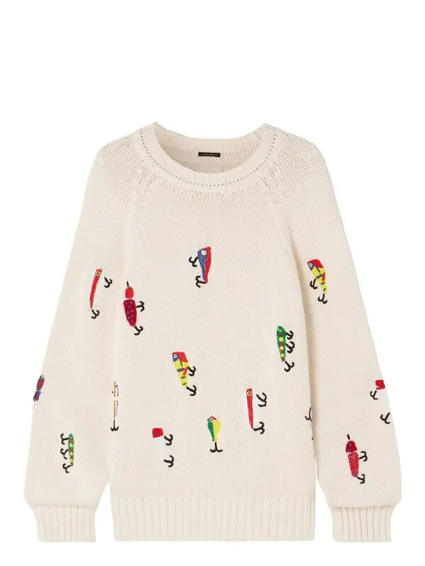 MOTHER Embroidered Cotton Sweater - No