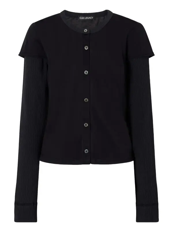 Our Legacy Layered Cotton-blend Cardigan - Black