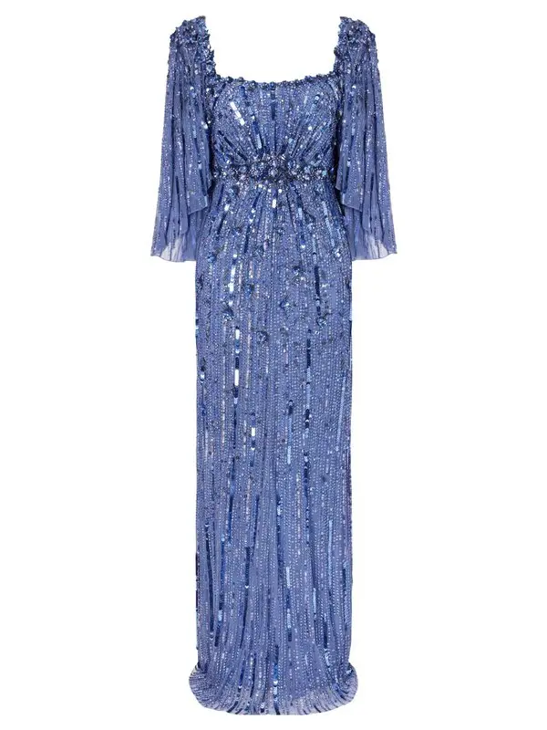 Jenny Packham Sequin-embellished Tulle Gown - Blue