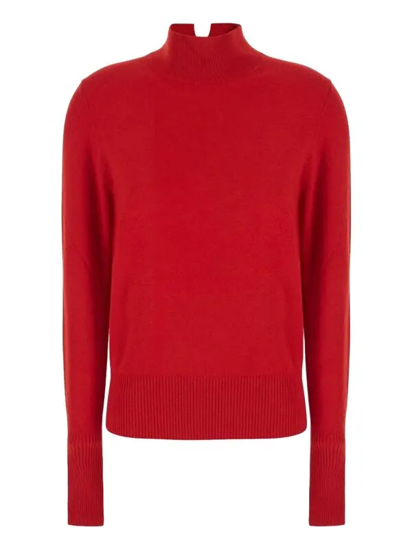 Pinko High-neck Logo-patch Sweater - Red