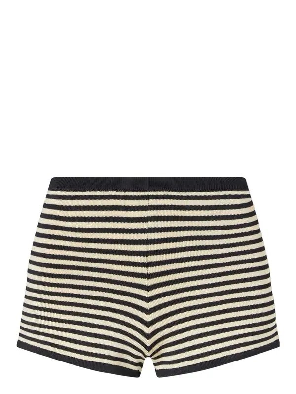 Calle Del Mar Striped Stretch-knit Shorts - Black