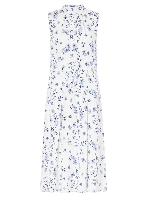 EMILIA WICKSTEAD Sleeveless Standcollar Midi Dress - White