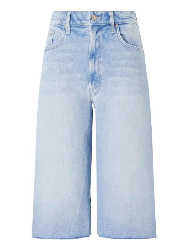 MOTHER Low-rise Wide-leg Denim Shorts - Blue