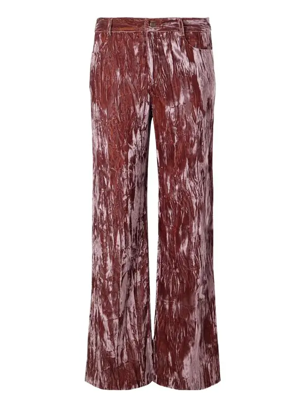 Anna Sui Velvet-rayon Wide-leg Pants - Brown