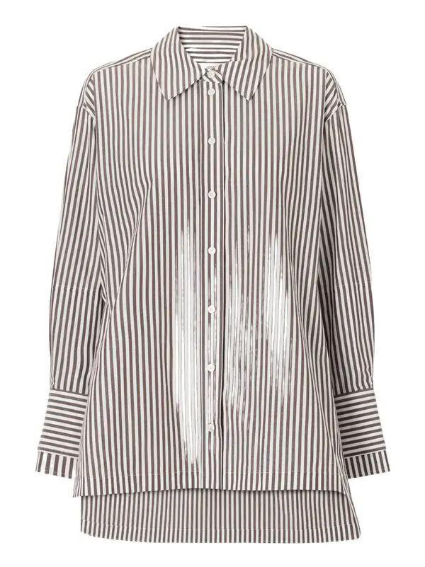 JOSEPH Thea Striped Cotton-poplin Blouse - Gray