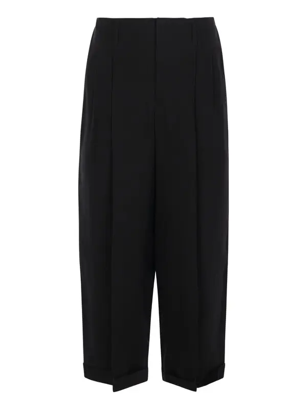 ANN DEMEULEMEESTER Agdar Pleated Tapered Trousers - Black
