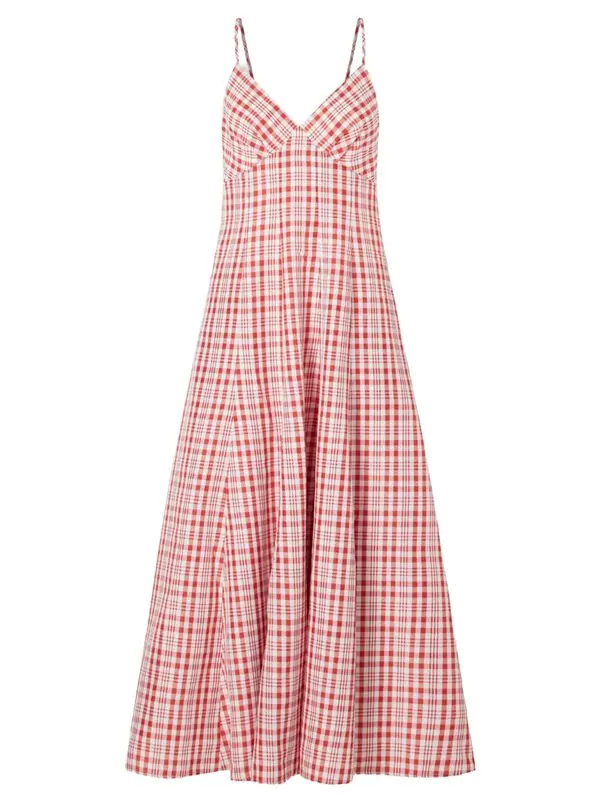 Rosie Assoulin Checked Jersey Maxi Dress - Pink