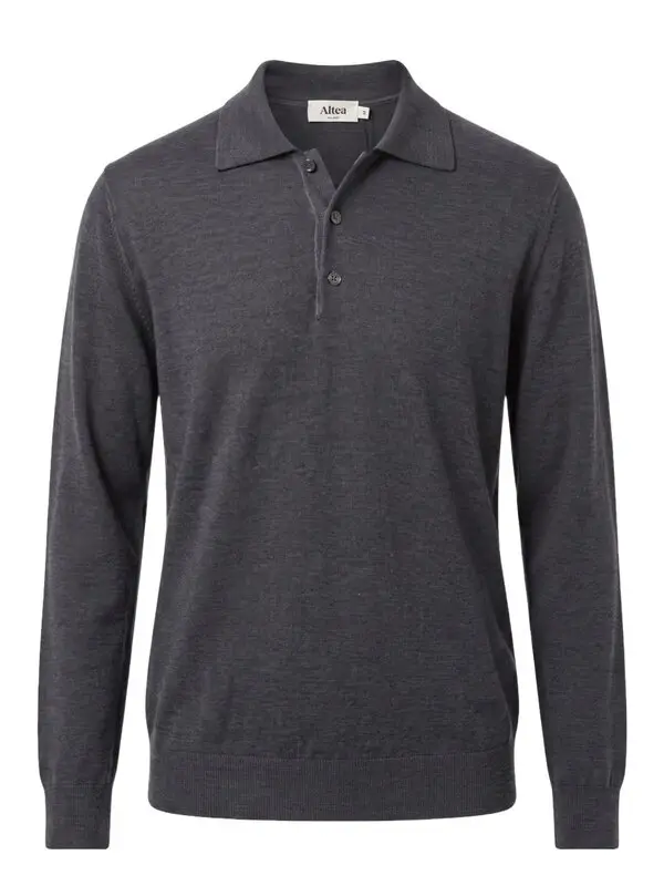 Altea Long Sleeve Polo-neck Sweater - Black