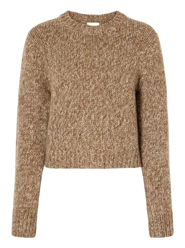 Le Kasha Cropped Knit Sweater - Brown