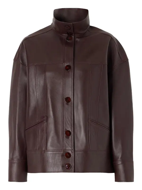 Galvan Cropped Leather Jacket - Black
