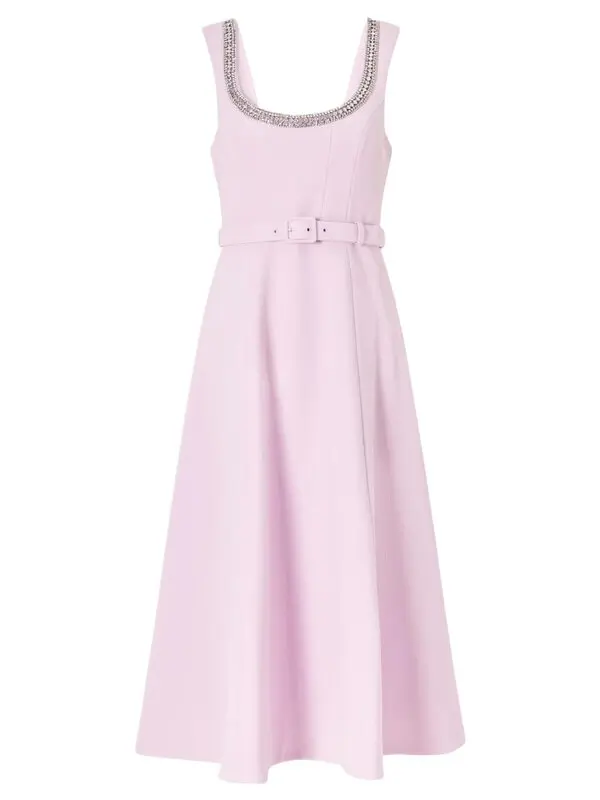 Rebecca Vallance Yolanda Crystal-embellished Belted Midi Dress - No