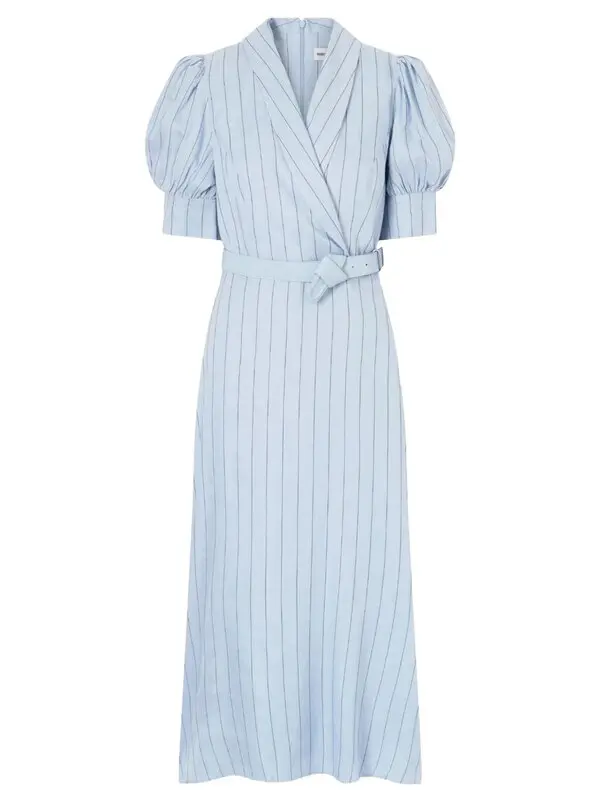 Rebecca Vallance Puff-sleeve Belted Midi Dress - No