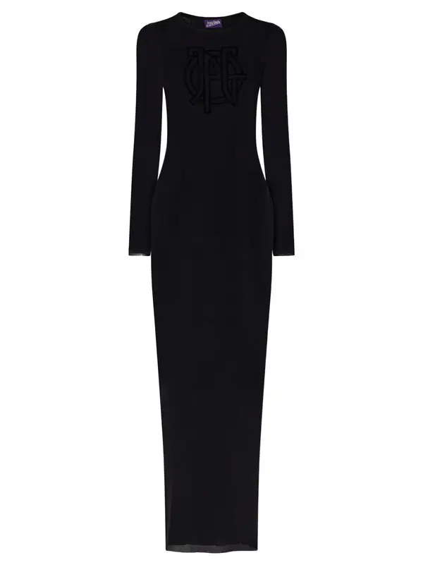 JEAN PAUL GAULTIER Logo Embellished Mesh Maxi Dress - No