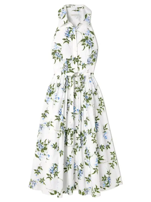 EMILIA WICKSTEAD Floral Print Midi Dress - White