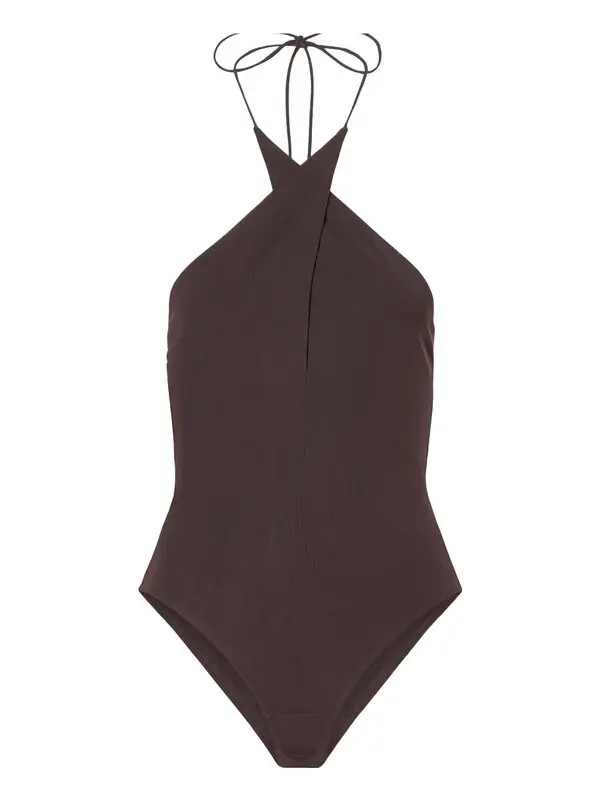 Alex Perry Halterneck Backless Stretch-mesh Bodysuit - No