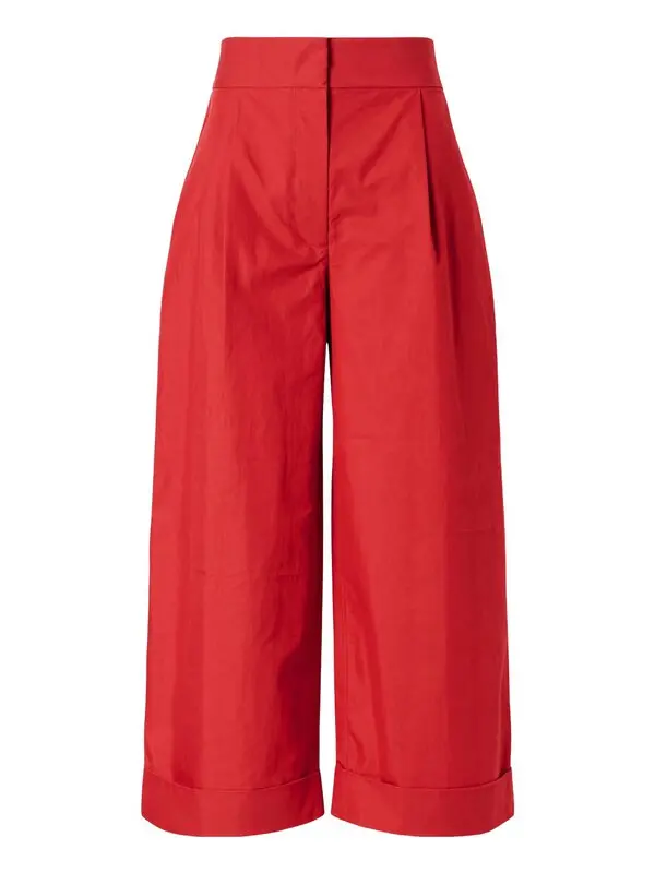 Proenza Schouler Talla Cotton-blend Wide-leg Pants - Red