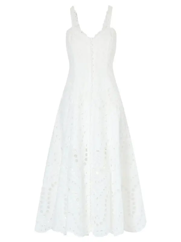 Charo Ruiz Ibiza Solace Broderie Anglaise Cotton-blend Midi Dress - No
