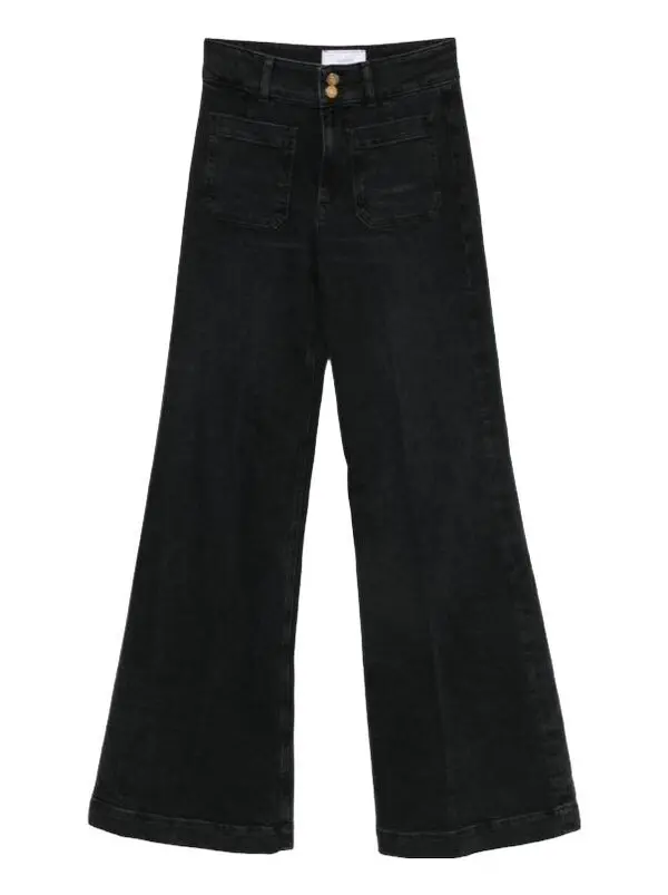 THE SEAFARER Patch-pocket Wide-leg Jeans - Black