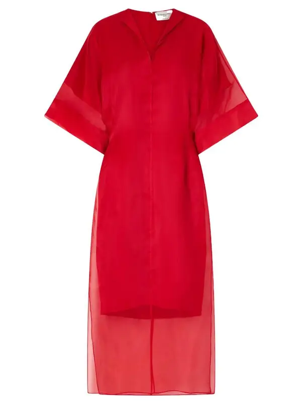 Brandon Maxwell Silk-organza Midi Dress - No