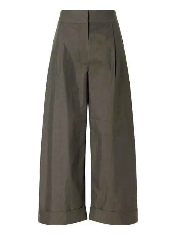 Proenza Schouler Cotton-blend Wide-leg Pants - Green