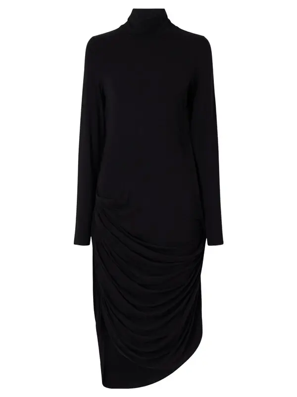 Proenza Schouler Jersey Turtleneck Midi Dress - Black