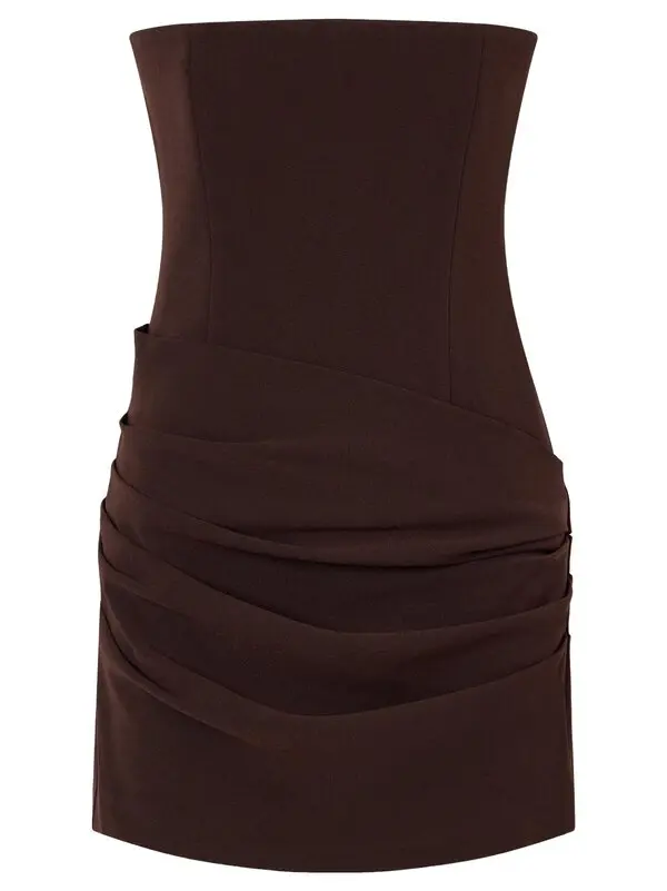 Alex Perry Strapless Draped Crepe Mini Dress - No