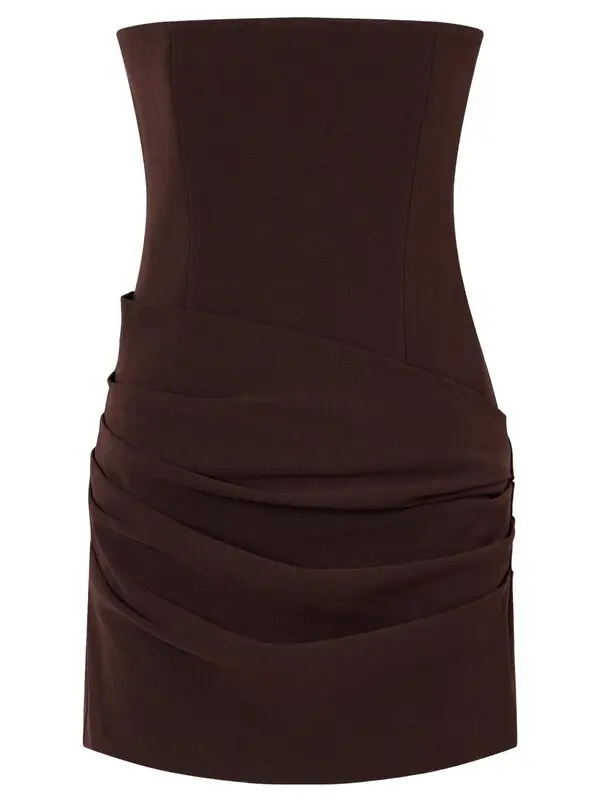 Alex Perry Strapless Draped Crepe Mini Dress - No