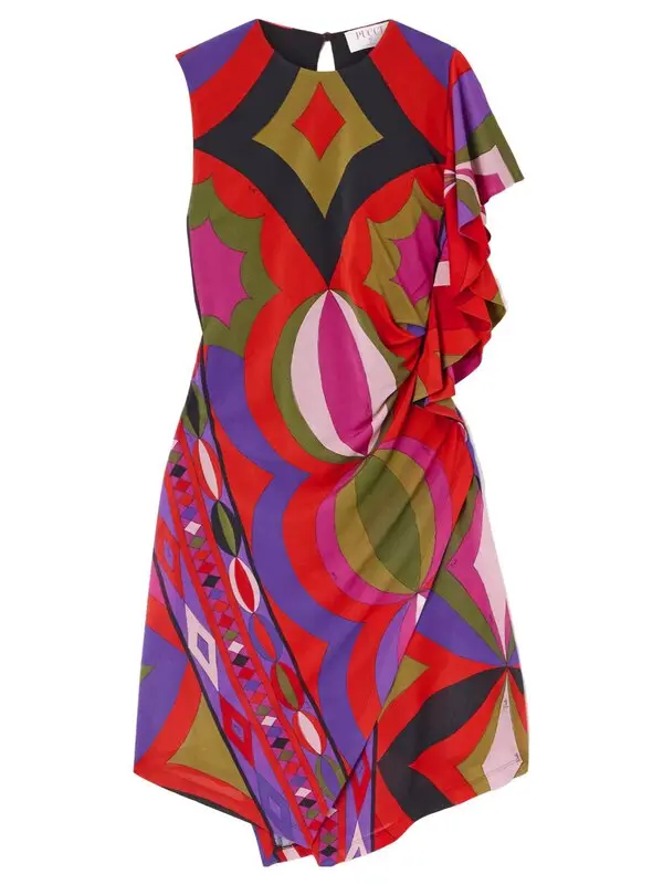 Emilio Pucci Printed Jersey Mini Dress - No