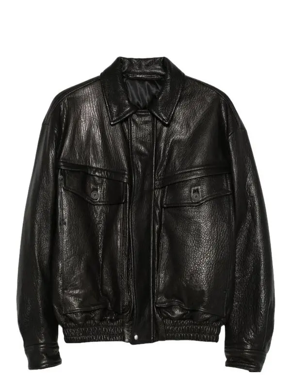 SALVATORE SANTORO Grainy Leather Jacket - Black