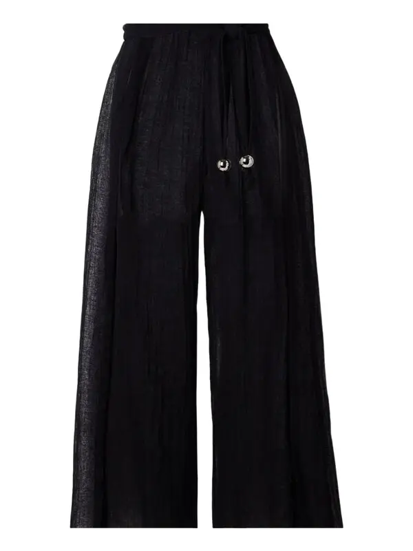 Lisa Marie Fernandez Wideleg Trousers - Black