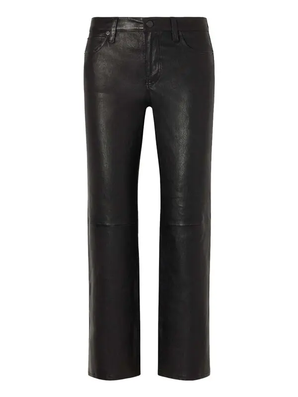 FRAME Low-rise Straight-leg Leather Pants - No