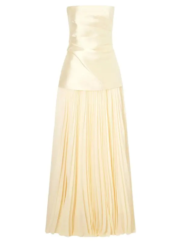 Solace Strapless Twill And Chiffon Gown - No
