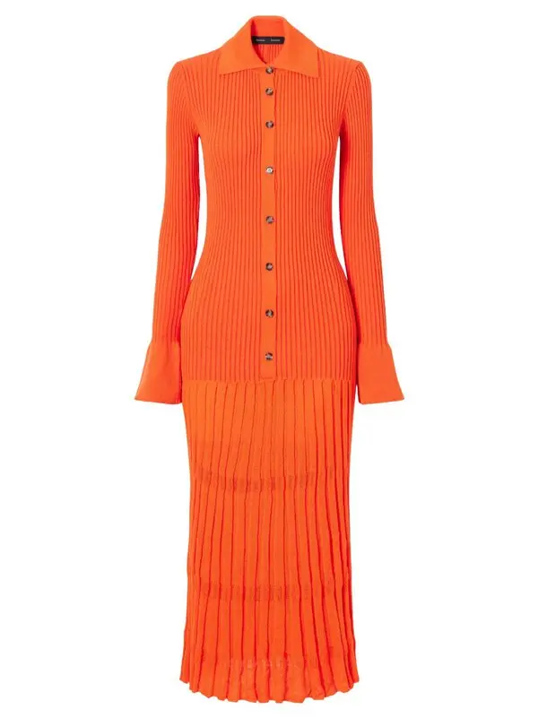 Proenza Schouler Rosario Ribbed Stretch Wool-blend Maxi Dress - No