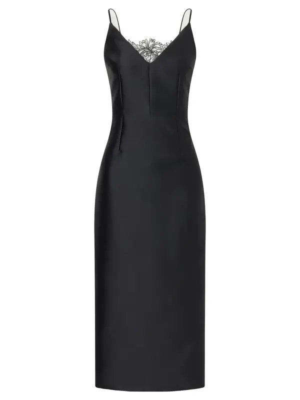 EMILIA WICKSTEAD Libera Lace-trimmed Midi Dress - Black