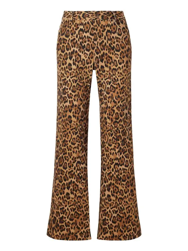 Anna Sui Animal-print Cotton-blend Wide-leg Pants - No