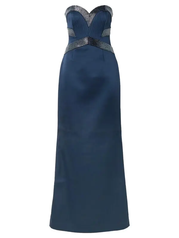 Rebecca Vallance Strapless Bead-embellished Satin Gown - No