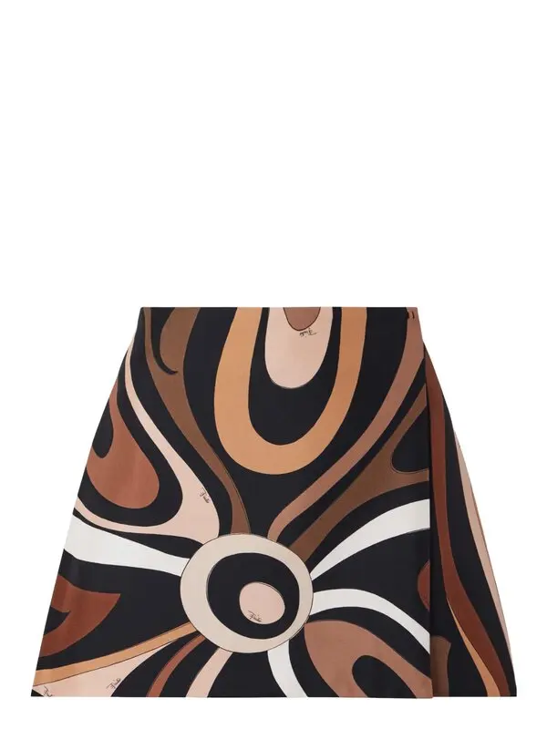 Emilio Pucci Printed Silk-twill Mini Skirt - Black