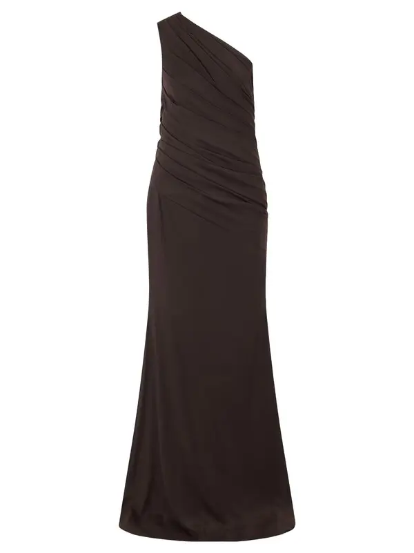 Alex Perry One-shoulder Gathered Jersey Gown - No