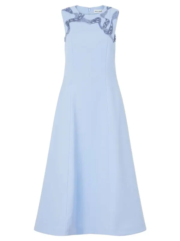 Rebecca Vallance Embellished Cady Midi Dress - Blue