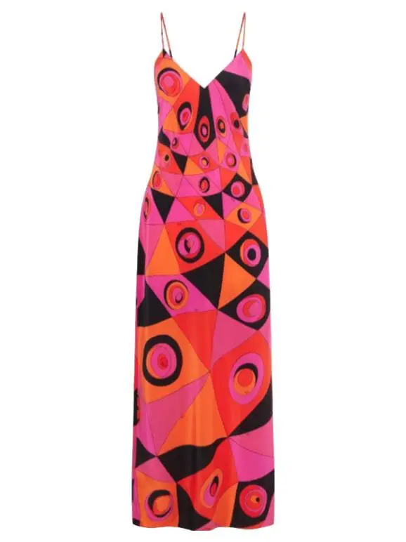 Emilio Pucci Printed Silk Crepe De Chine Maxi Dress - Pink