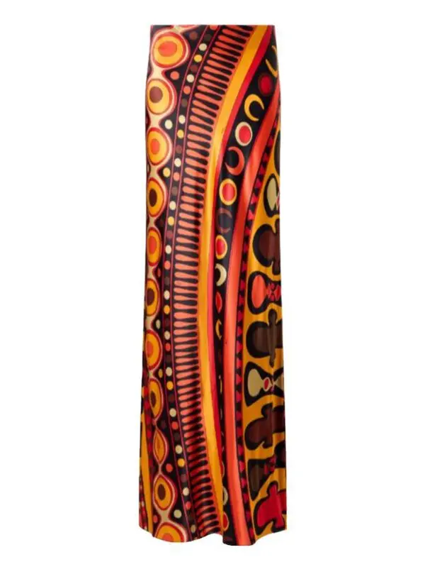 Emilio Pucci Printed Tulle Maxi Skirt - Orange