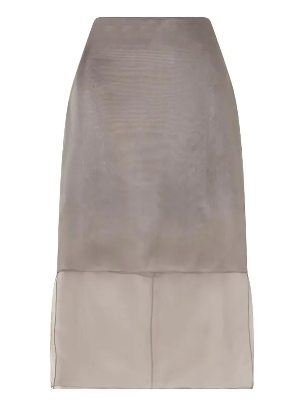 Brandon Maxwell Silk-organza Midi Skirt - No