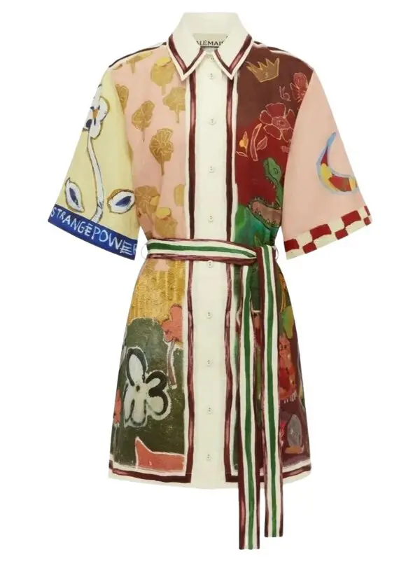 ALEMAIS Tangible Love Graphic-print Mini Dress - Nude