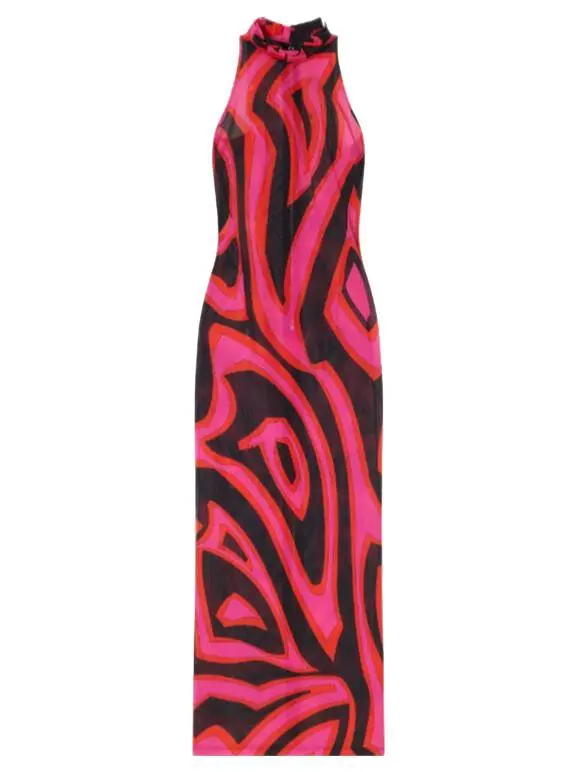 Emilio Pucci Printed Mesh Maxi Dress - Pink