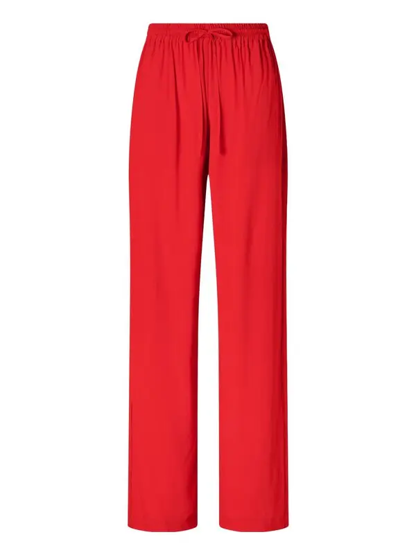 Sharon Wauchob Tuileries Satin-trimmed Silk-tulle Straight-leg Pants - Red