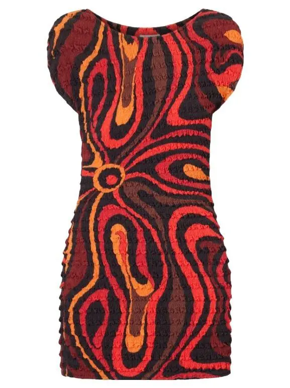 Emilio Pucci Shibori Crinkled-crepe Printed Mini Dress - Orange