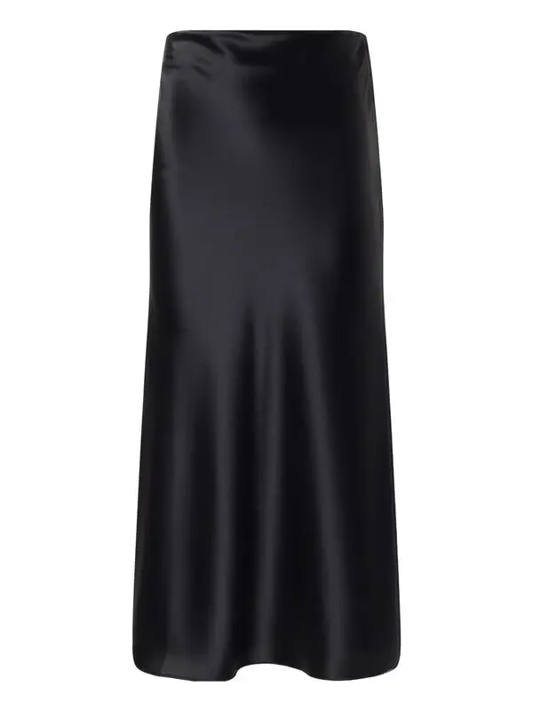 Galvan Valetta Satin Midi Skirt - Black
