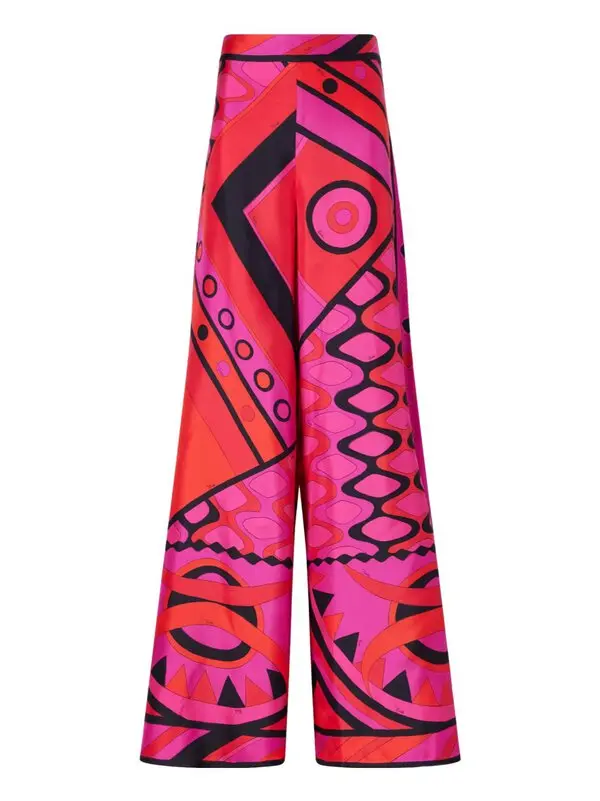 Emilio Pucci Geometric Wide-leg Trousers - Red